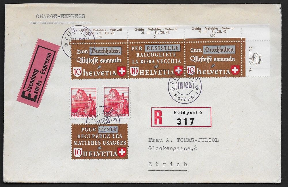 1942 R/Ex. Brief FELDPOST Altstoff 37b + Zusatzfrank. ab 1.- | Kaufen auf Ricardo