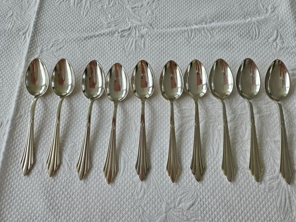 10 Kaffeelöffel Besteck WMF Fächer 90er versilbert Antik | Kaufen auf Ricardo