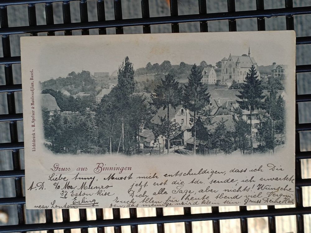 Alte PK / Gruss aus Binningen - gelaufen 1900 | Kaufen auf Ricardo