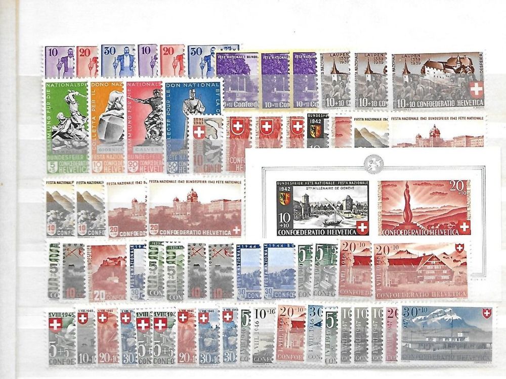 PP Restlot mit Falz 1936 -1947 Kat: CHF 108.- (Gebraucht) in Basel für CHF 10 – mit Lieferung ...