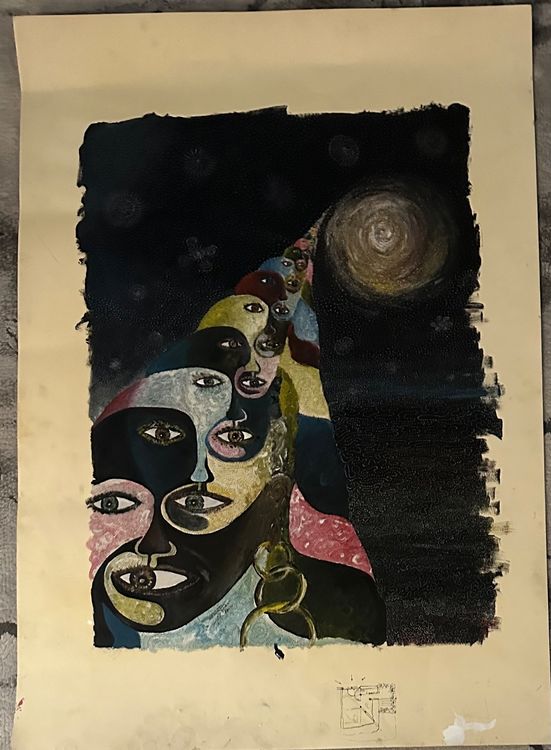 Freddy Gerber Grosse Abstrakte Augen Gemälde | Kaufen auf Ricardo