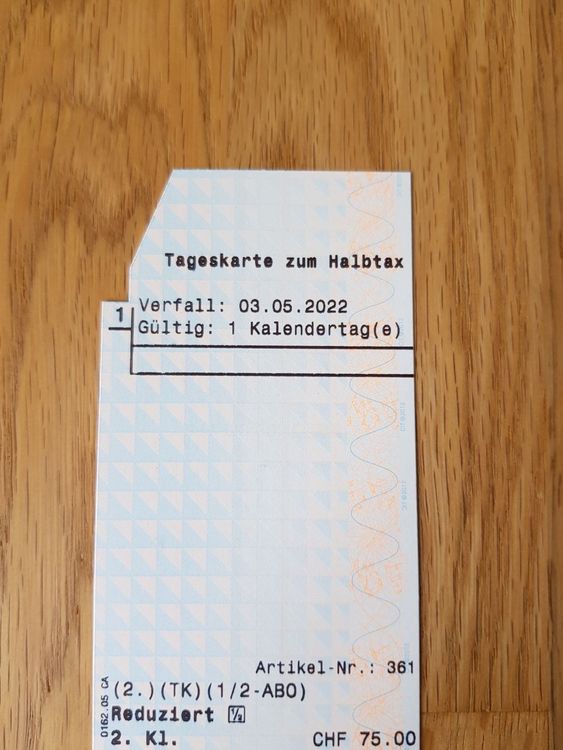 1x Tageskarte zum Halbtax SBB (Neu (gemäss Beschreibung)) in St. Gallen ...