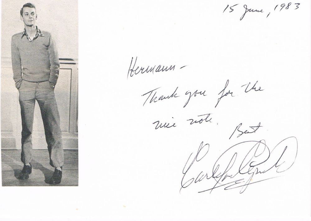 Carleton Carpenter 1926-2022 Autogramm signiert Karte 10x15c (Gebraucht ...