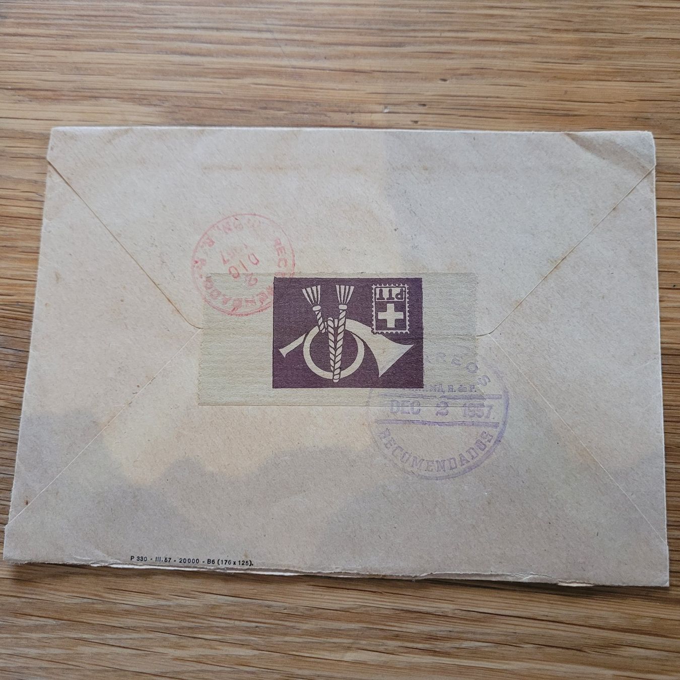 Brief Bern 1957 Colon R Panama VIGNETTE au dos (Gebraucht) in Biel/Bienne für CHF 3 – mit ...