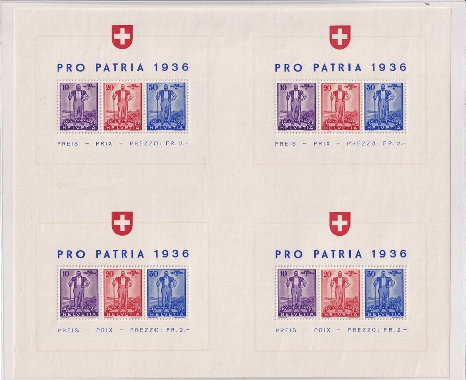 TOP Pro Patria Gross-Bogen postfrisch **, SBK: 600.-++ | Kaufen auf Ricardo