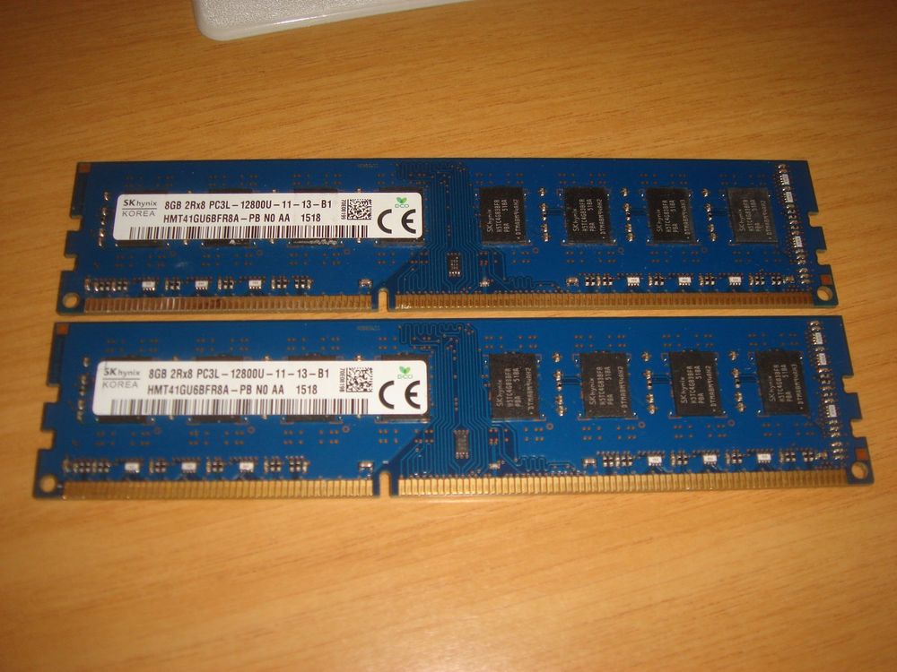 2 stück 8gb ddr3 PC3L 12800 (1600) RAM für Computer. (Gebraucht) in St ...