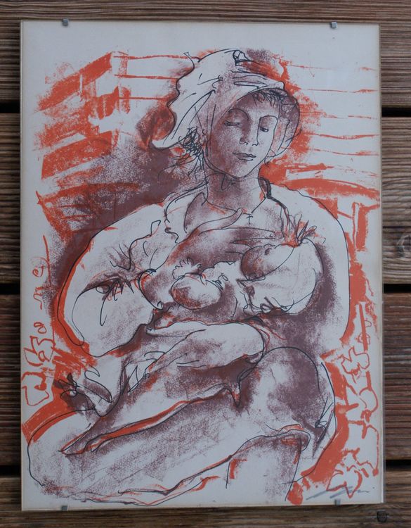Erni Hans, Luzern, Litho "Stillende Mutter / Frau mit Kind" (Gebraucht) in Herisau für CHF 30 ...