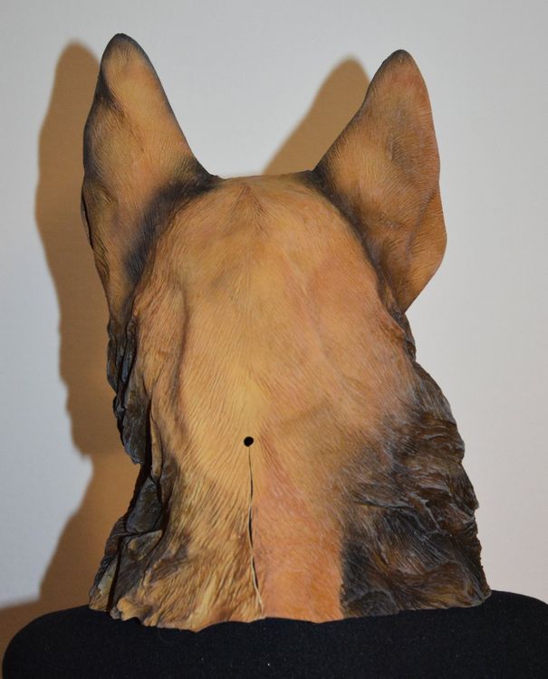 Fasnachtsmaske Latex-Maske Hund Schäferhund (Neu (gemäss Beschreibung ...