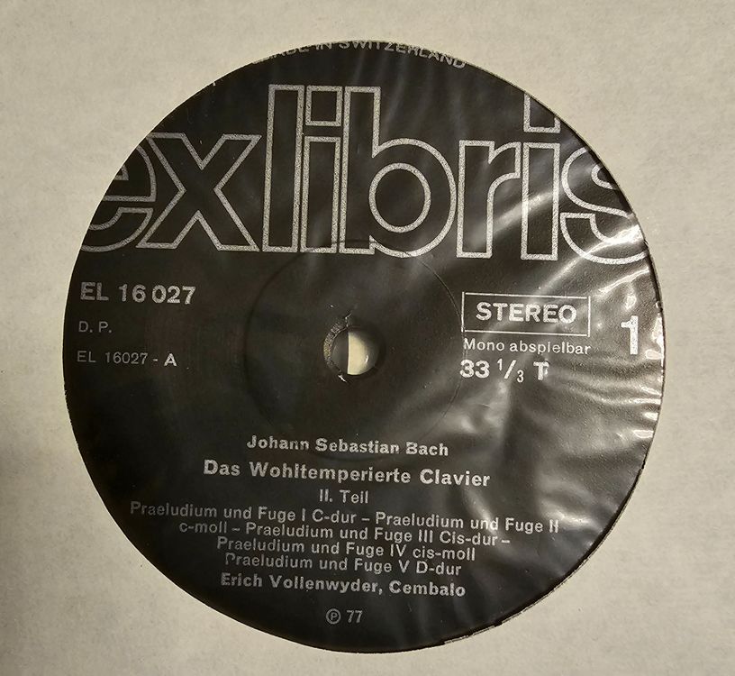 Bach - Erich Vollenwyder – Das Wohltemperierte Clavier, 2. T (Gebraucht) in Wahlen b. Laufen für ...