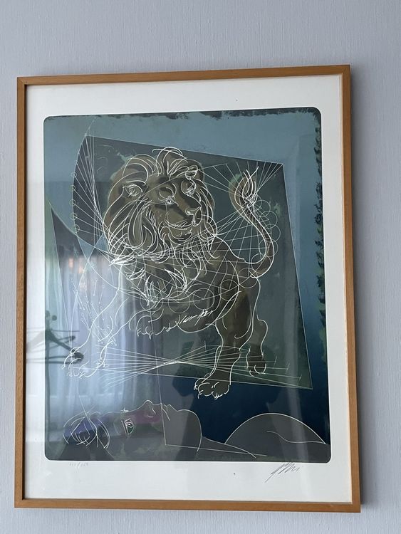 Hans Erni Original Lithografie Löwe mit Frau (Gebraucht) in Thalwil für ...