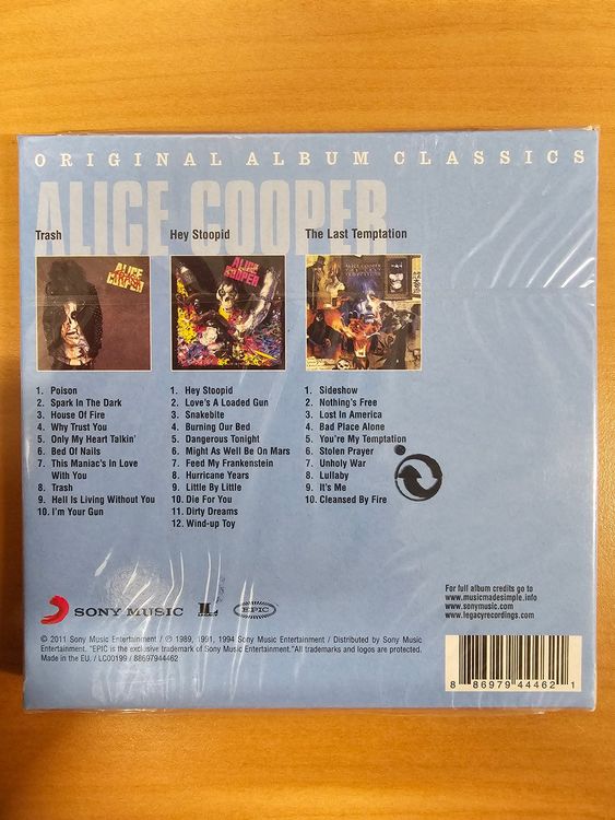 3 CDs, Alice Cooper – Original Album Classics - ORIGINALVERP | Kaufen auf Ricardo