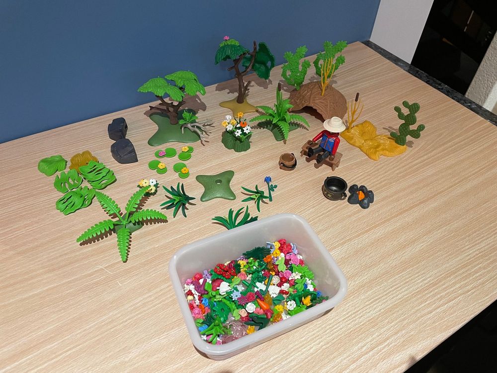 Playmobil diverses Büsche und Blumen mit Ranger-Feuerstelle (Gebraucht ...