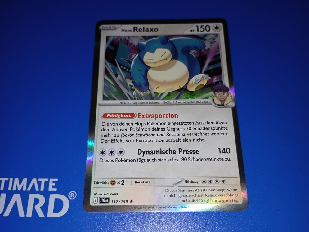 Pokémon Karte Hops Relaxo 117/159💪Reisegefährten💪Holo🔥⚡⚡ (Neu (gemäss ...