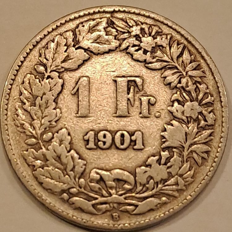 Seltene Silbermünze 1 Franken 1901 (Gebraucht) in Oberkirch LU für CHF 3.5 – mit Lieferung auf ...