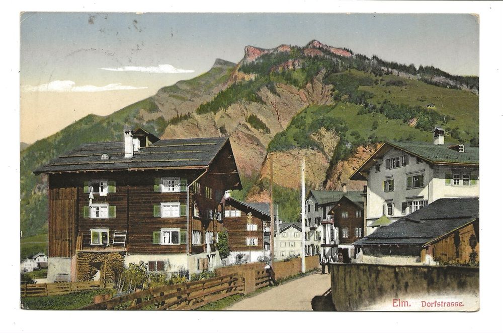 Elm (GL) Dorfstrasse mit Wohnhäusern - Feldpost - Bat. 85 (Gebraucht ...