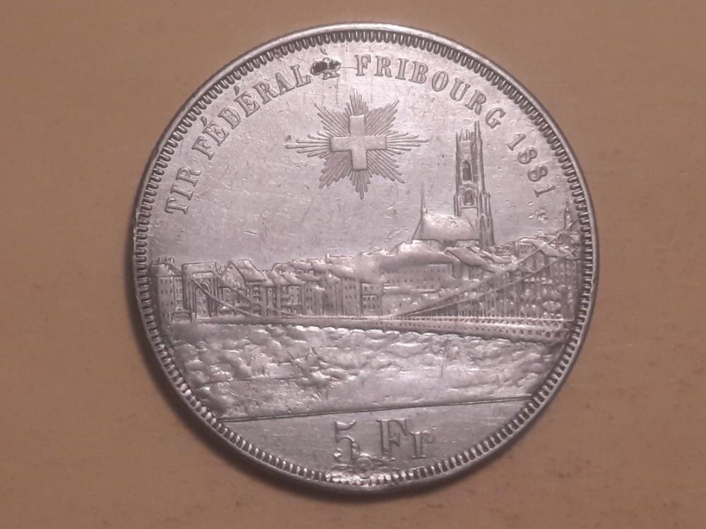 Schweiz 5 Franken Eidgenössisches Schützenfest Fribourg 1881 (Gebraucht) in Buchs SG für CHF 50 ...