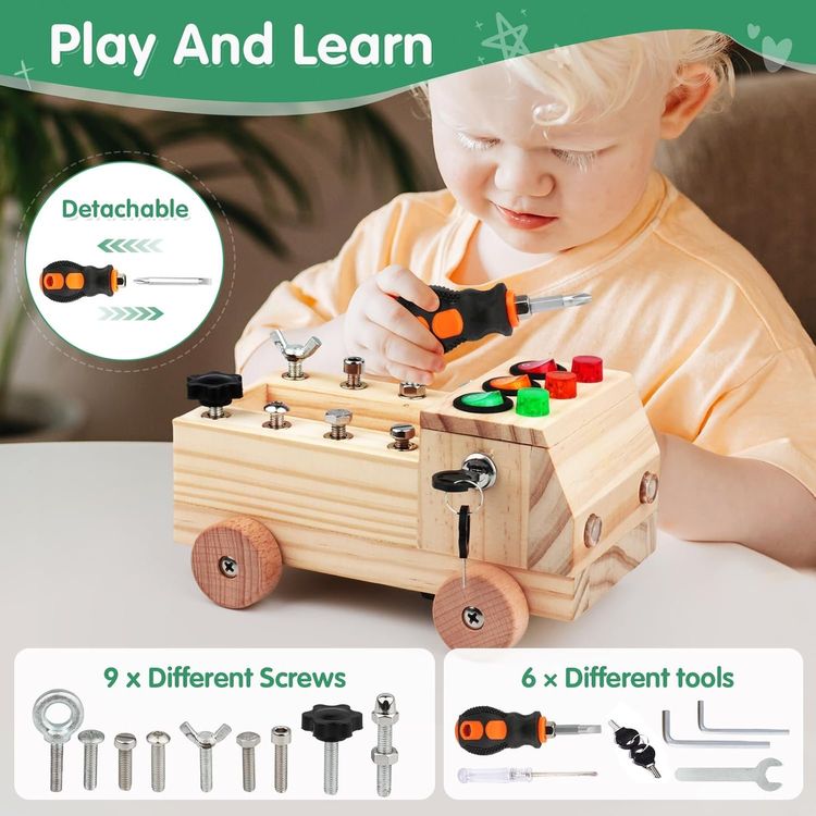 Holz Busy Board mit Schraubendreher Tools Montessori (Gebraucht) in ...