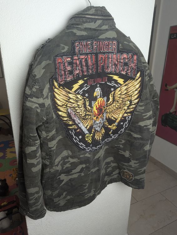 RARE Five Finger Death Punch Camo Sherpa Lined Jacket XXL (Gebraucht ...