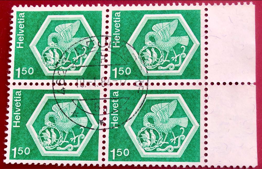 4 er Block Nr.538 mit Stempel (Gebraucht) in Aarau für CHF 0.5 – mit ...