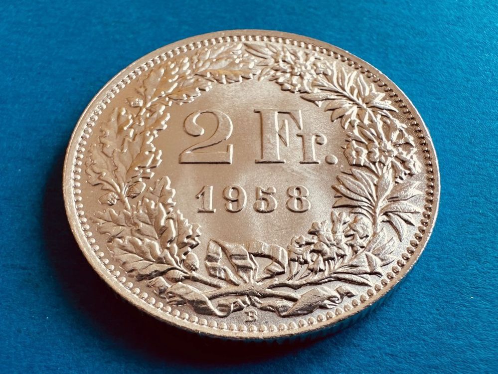 2 Franken 1958 Silber in Stempelglanz, Prachtsexemplar (Neu (gemäss Beschreibung)) in Wettingen ...