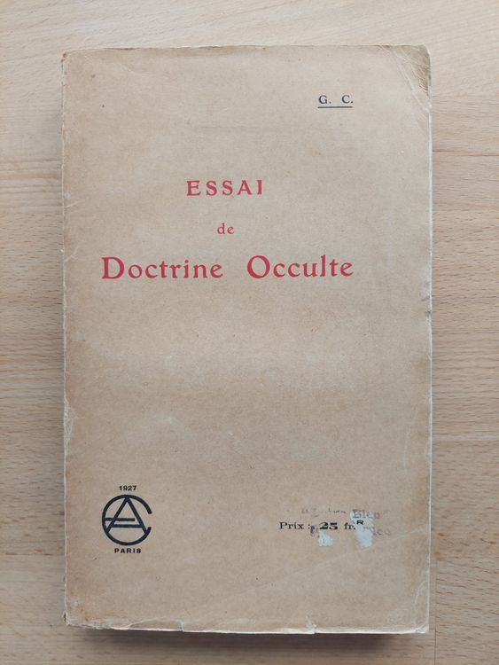 Essai de Doctrine Occulte - Antikes Buch Okkultismus franz. (Gebraucht ...