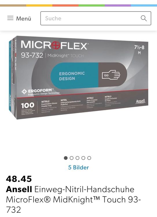 ANSELL (M) Nitril-Handschuhe MicroFlex® MidKnight™ Touch (Neu und originalverpackt) in Oetwil am ...