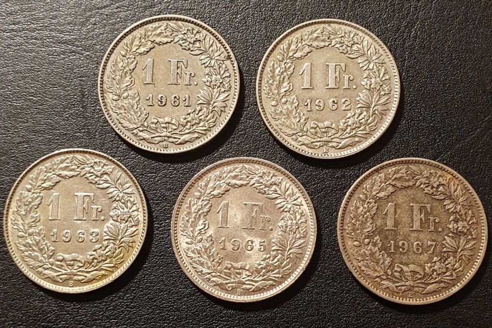 1 Franken Silber Jahrgang 1961, 1962, 1963, 1965 und 1967 | Kaufen auf Ricardo