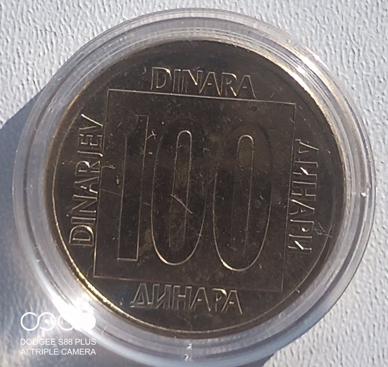 JUGOSLAWIEN - YUGOSLAVIA - 100 DINAR 1988 - IN MUENZKAPSEL (Gebraucht) in Tobel für CHF 0.75 ...
