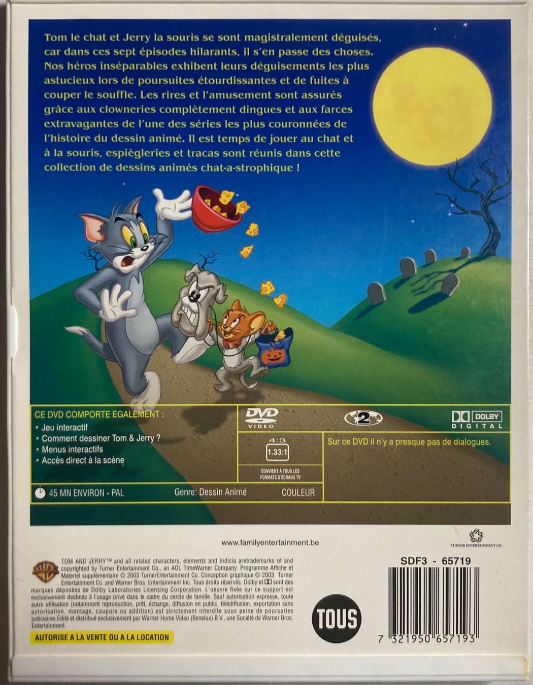 WARNER BROS - TOM ET JERRY (AVENTURES ET FRISSONS) (D'occasion) à ...