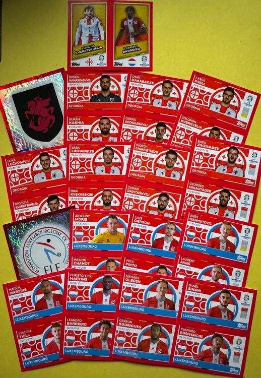TOPPS EM 2024 / Mannschaften GEO/LUX - Fehlende STICKER (Gebraucht) in ...