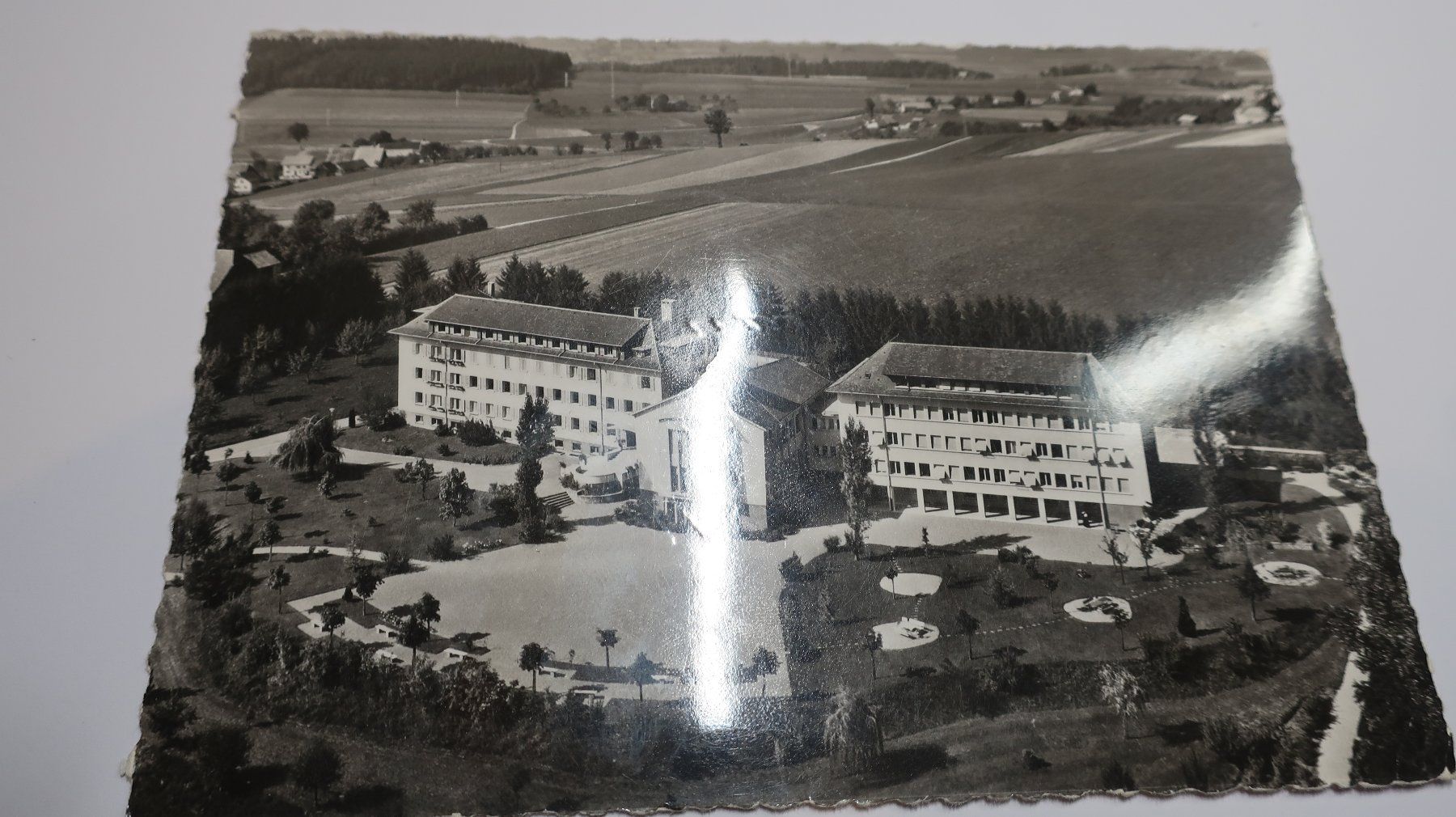 En avion au-dessus de ... Fribourg Pensionnat Ste -Agnès (D'occasion) à ...