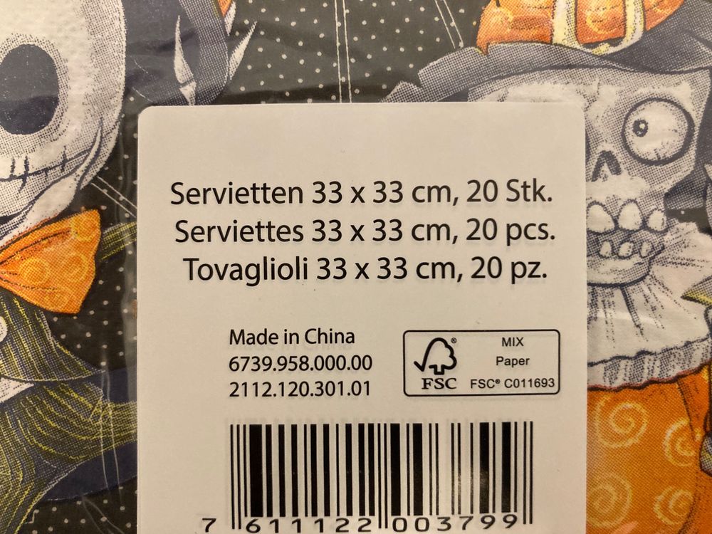 Restposten Servietten, 240 Stück, 33x33 cm, 2-lagig (Neu und ...