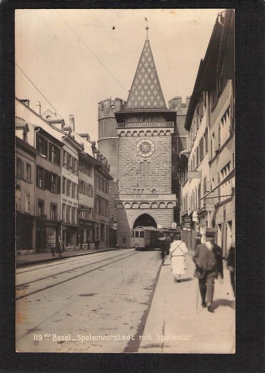 .Basel , Spalenvorstadt m. Spalentor , Echtfoto , gel. 1928 (Gebraucht) in Reichenburg für CHF ...
