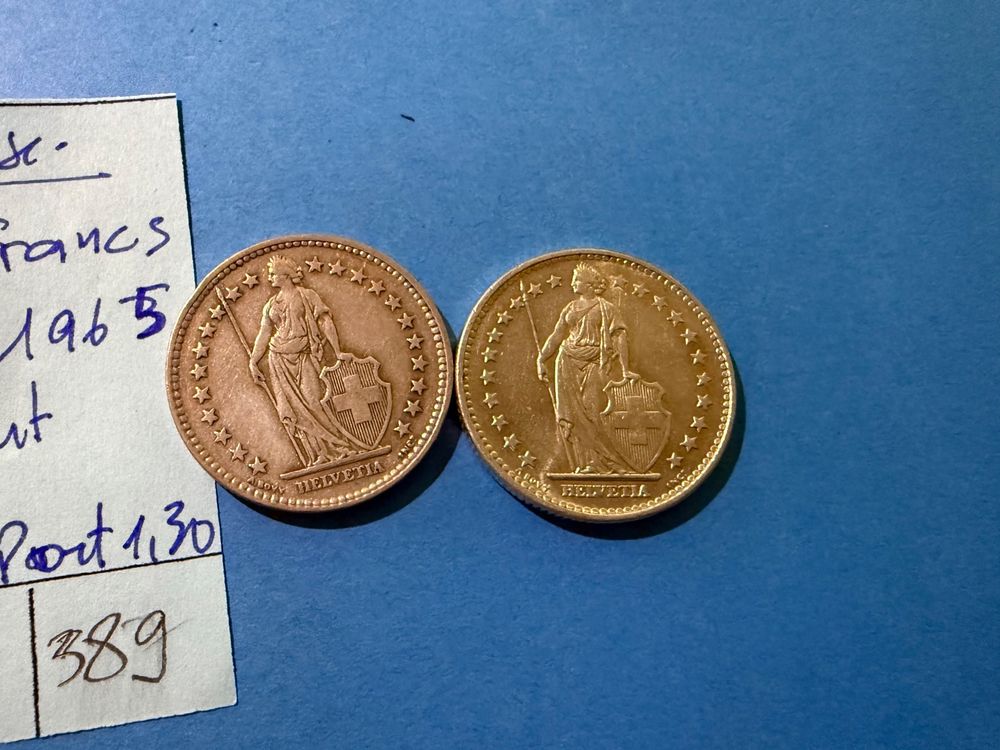 SUISSE : 2 X 2 FRANCS 1939+1965 Argent (D'occasion) à genève pour CHF ...