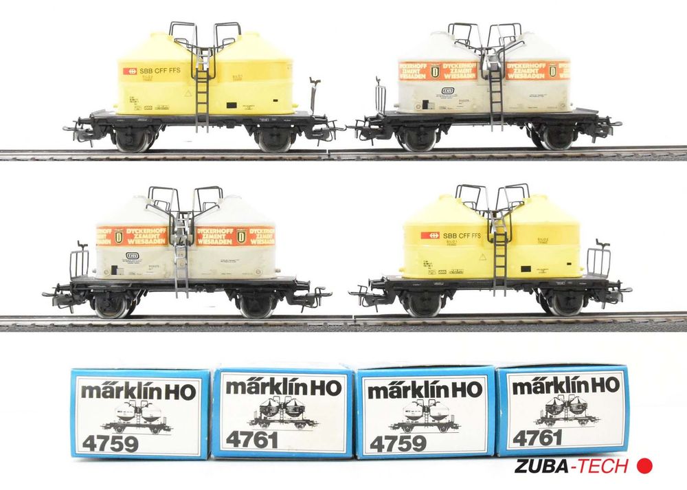 Märklin 4x Silowagen SBB H0 WS mit OVP (Gebraucht) in für CHF 32 – mit ...