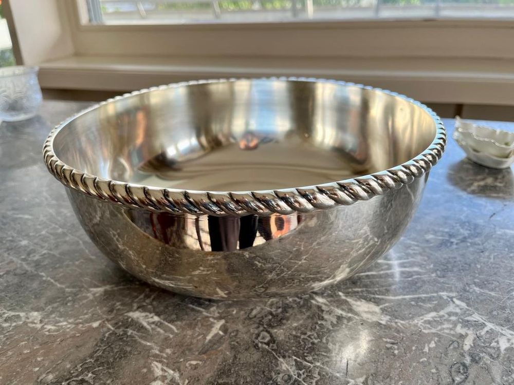 Grand bol en métal argenté | Kaufen auf Ricardo