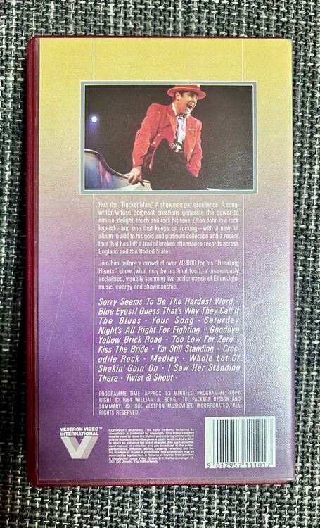 Videokasette VHS - Elton John The Night Time Concert (Gebraucht) in ...
