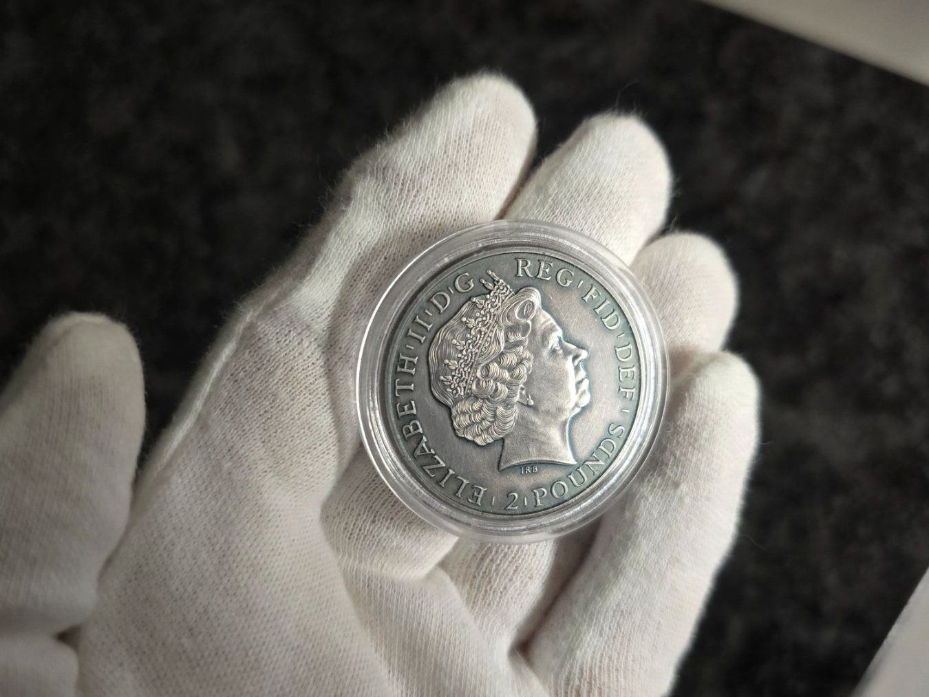 UK 2015 Year of the Sheep Antique 1 oz Silbermünze 2£ (Gebraucht) in ...