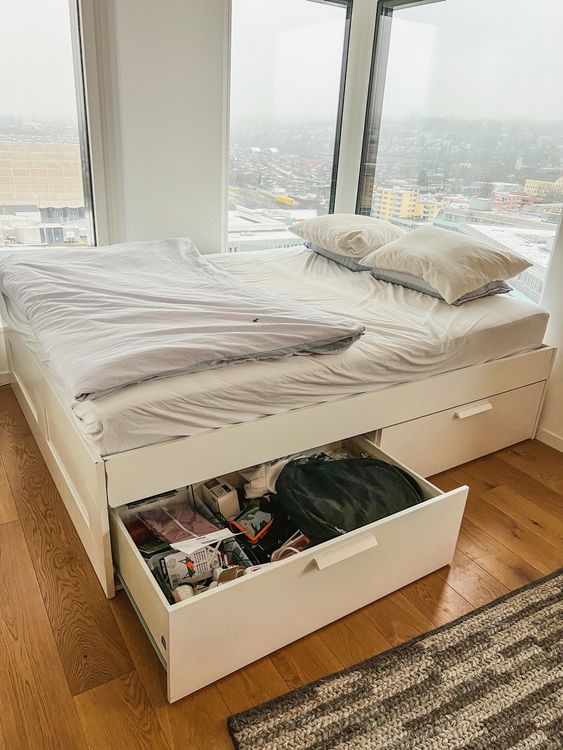 BRIMNES IKEA Bett 160x200cm (Gebraucht) in Zurich für CHF 11 – nur Abholung auf Ricardo kaufen