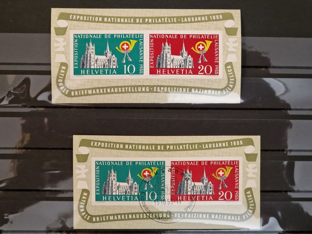2 x Lausanne Block W35 1955 mit gestempelt & ** (Gebraucht) in Aesch LU für CHF 5.9 – mit ...