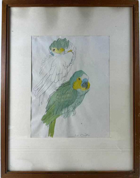 Aquarell Papageien Handsigniert | Kaufen auf Ricardo