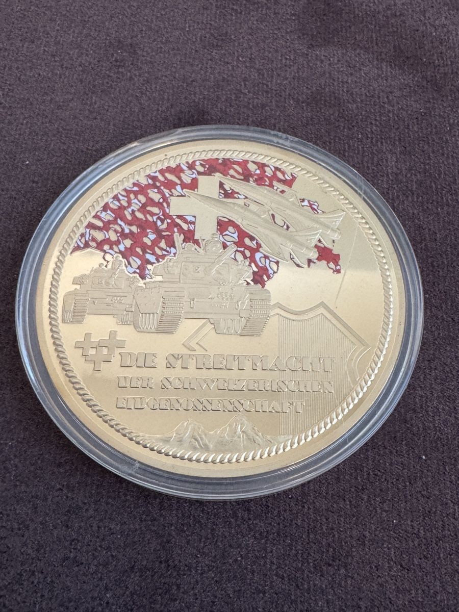 Schweizer Armee Gedenkmünze "Die Streitkräfte" Top! Kupfer (Neu (gemäss ...