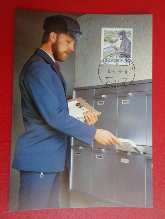 Maximumkarte MK 8.9.1988 Neues Markenheftchen LINKS GAUCHE (Neu (gemäss ...