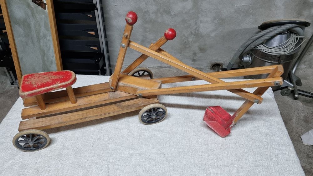 BRIO Schweden Bagger Sitzbagger Vintage Holz Sandbagger 60er (Gebraucht ...