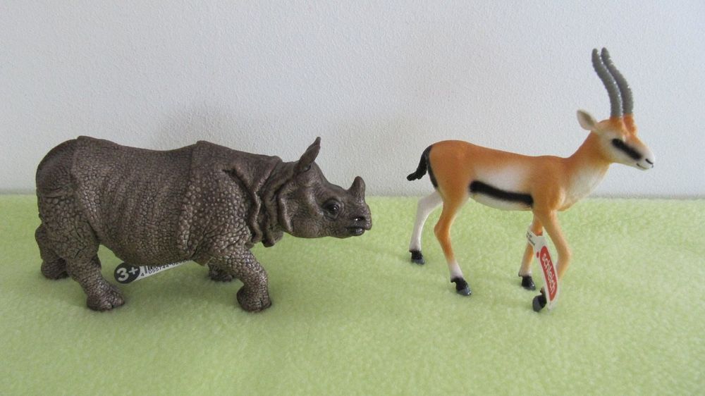 Schleich Nashorn & Gazelle, neuwertig! (Neu (gemäss Beschreibung)) in ...