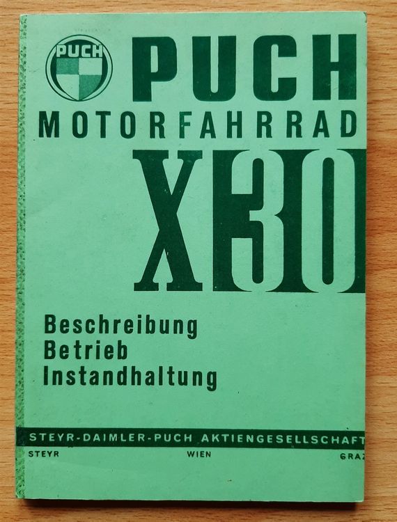 Betriebsanleitung Puch X30 Handgesch. | Kaufen auf Ricardo