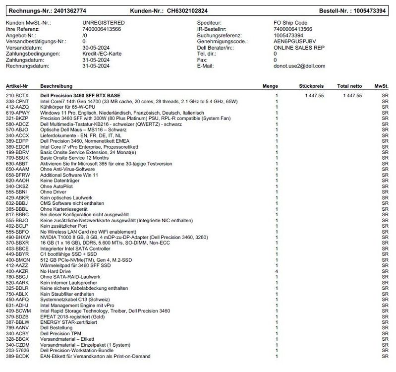 PC Dell Precision 3460 SFF BTX BASE (Gebraucht) in Unterseen für CHF ...