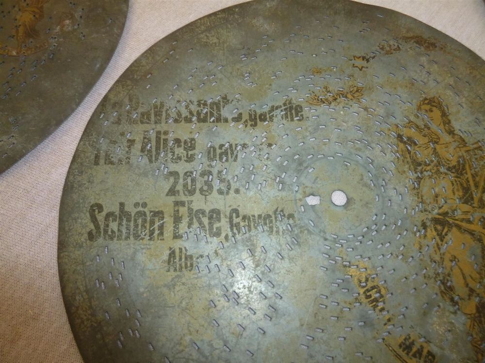 Polyphone Kalliope Spieluhr Platten Lochplatte Blechplatte (Gebraucht ...