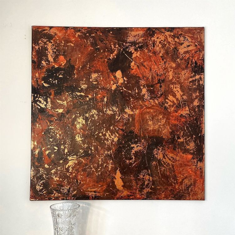 Acrylbild XXL Leinwand Unikat 'Rotgold' (Neu und originalverpackt) in Bad Homburg v. d. H. für ...