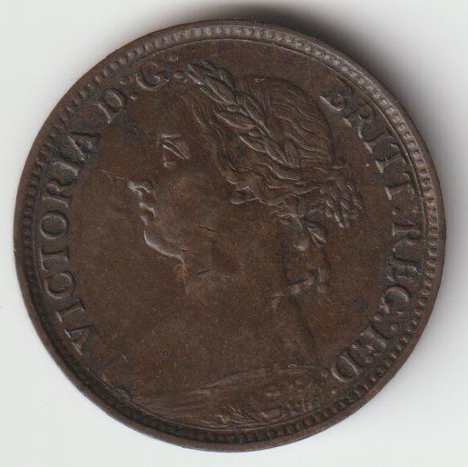 1884 Farthing GB Queen Victoria Bronze Münze Antik No.1 (Gebraucht) in ...